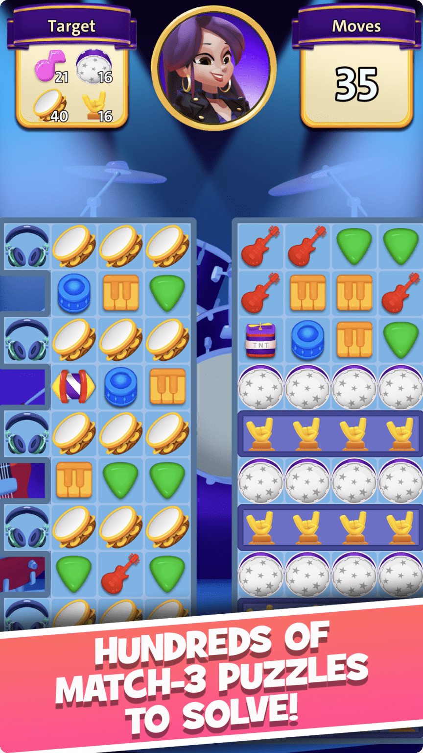 Hard Rock Adventures - Match 3 Game